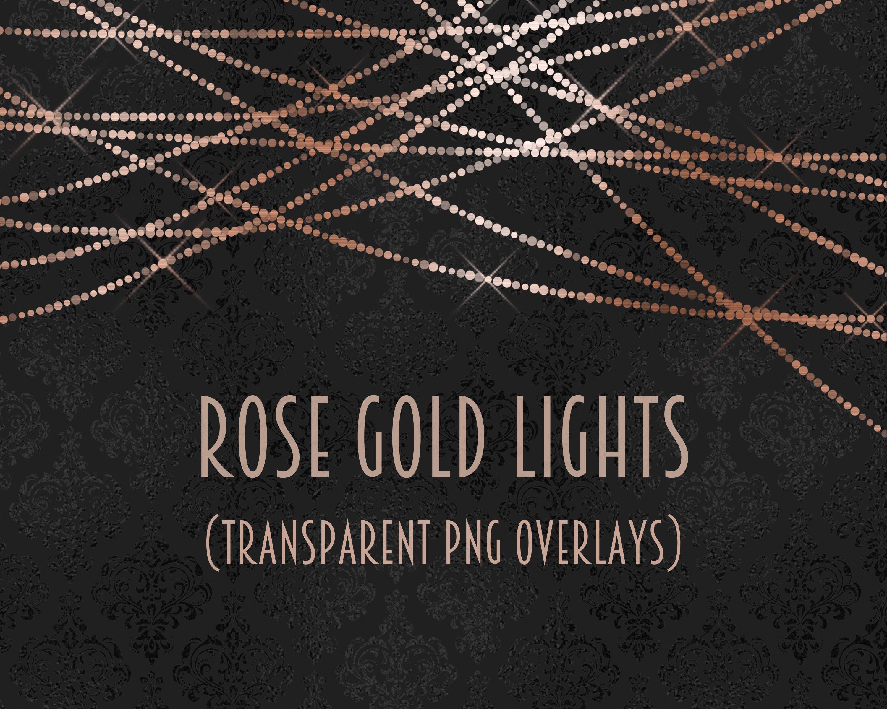 Rose gold light overlays rose gold light clipart twinkle | Etsy
