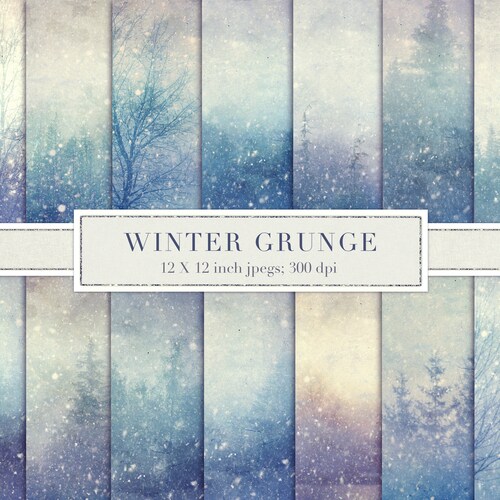 Winter Junk Journal Digital Background Pages - Etsy