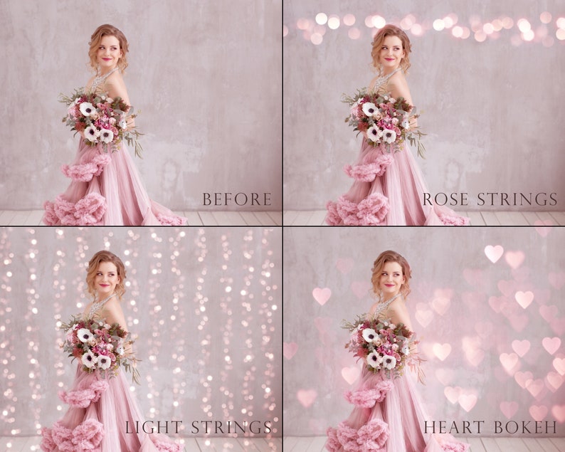 Rose Gold Bokeh Overlays Pink Overlays Pink Glitter | Etsy