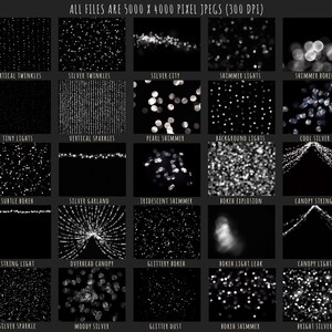 Silver Bokeh Overlays, Photoshop Overlays, Wedding Overlays, Out-of ...