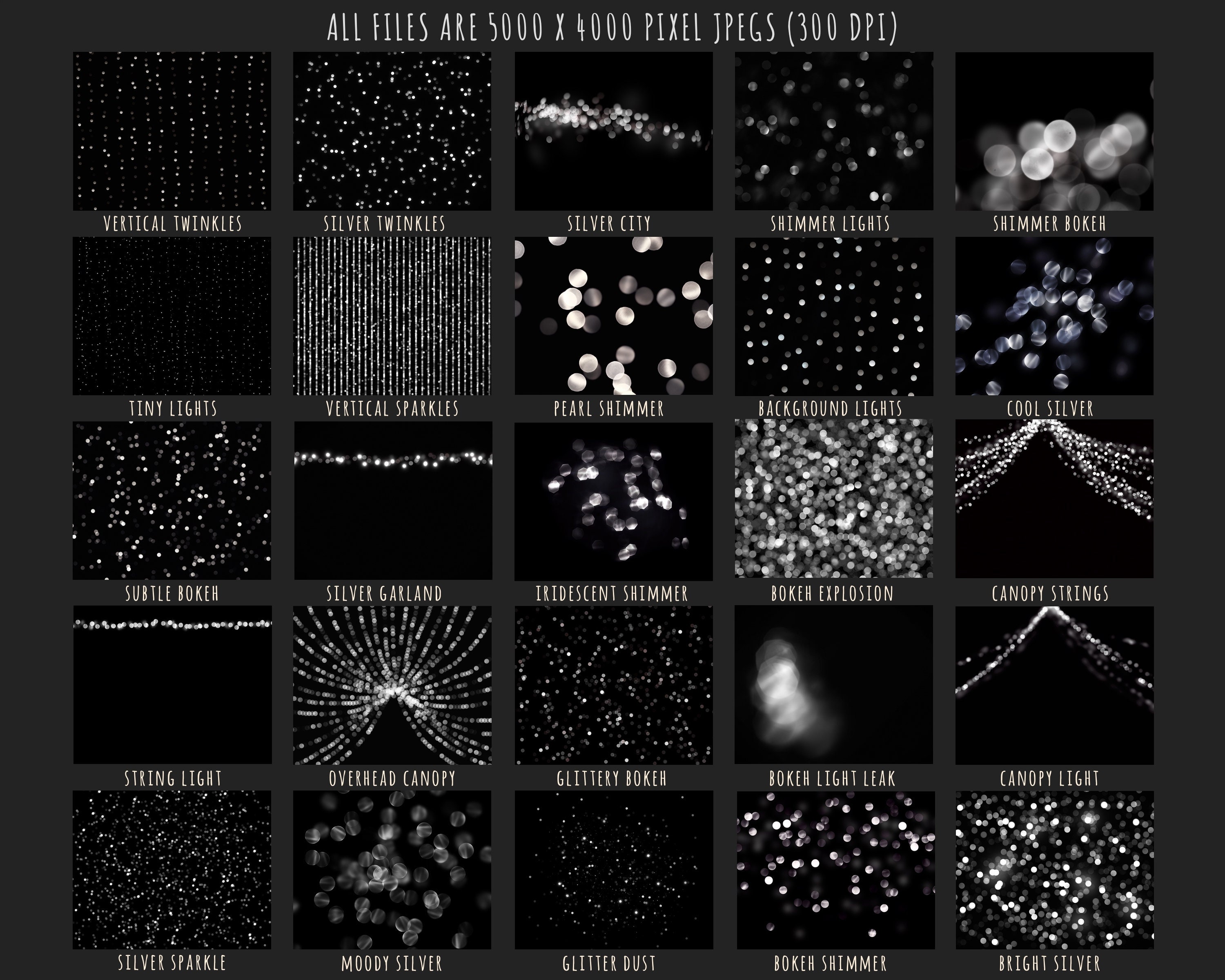 Silver Bokeh Overlays Photoshop Overlays Wedding Overlays - Etsy