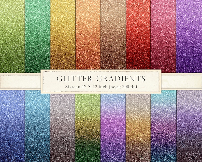 Glitter Gradients Ombre Glitter Digital Paper Backgrounds - Etsy
