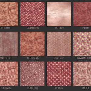 Rose Gold Foil Patterns, Blush, Digital Paper, Scrapbook Paper, Rose ...