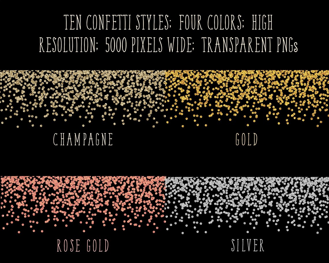 Confetti Borders, Glitter Borders, Confetti, Glitter, Frames, Overlays ...