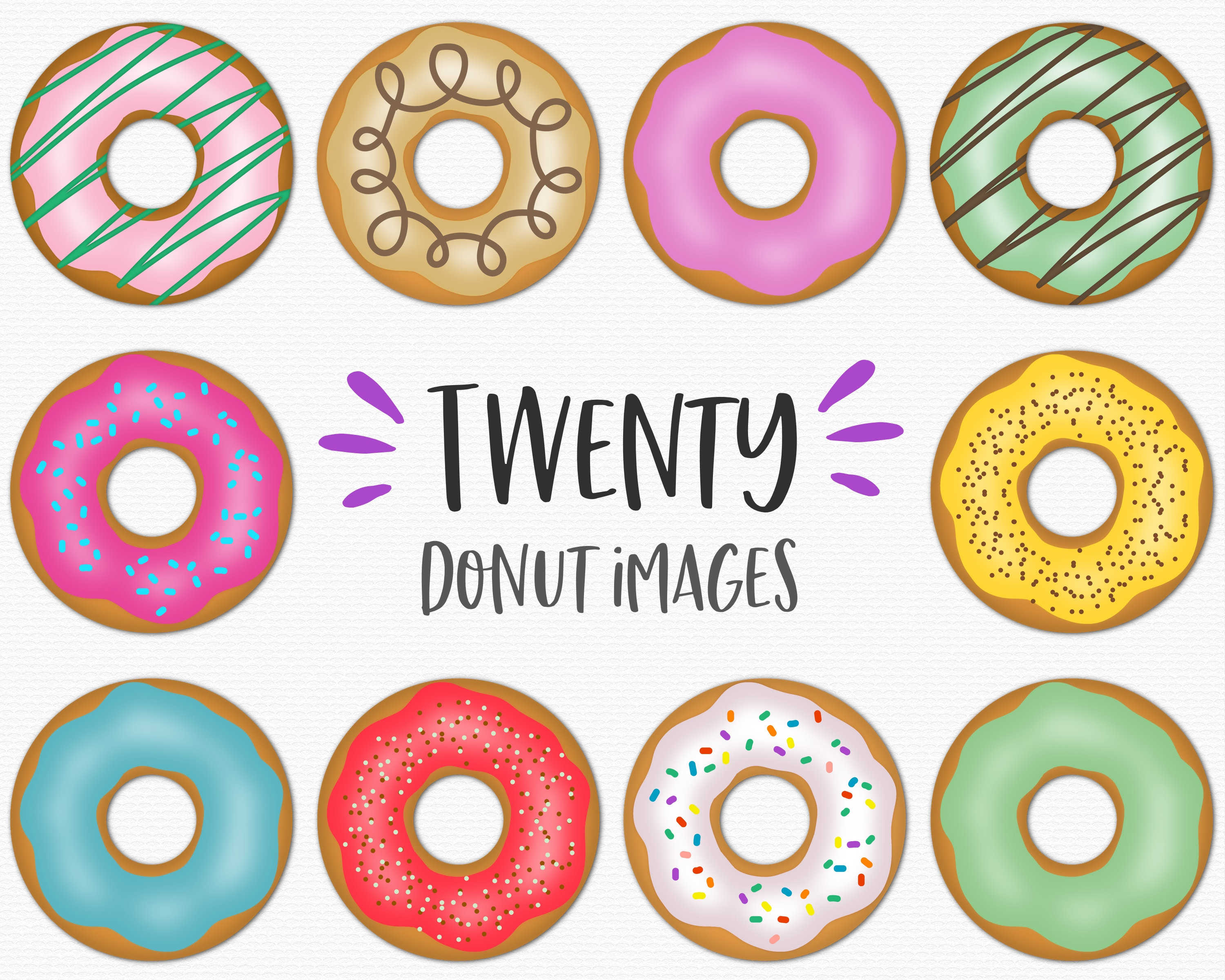 Donut Clipart, Whimsical Donuts, Decorated Donuts, Images, Clipart ...