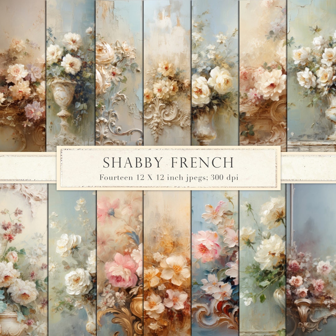 Shabby French Digital Paper, Rococo Digital Paper, Renaissance Digital ...