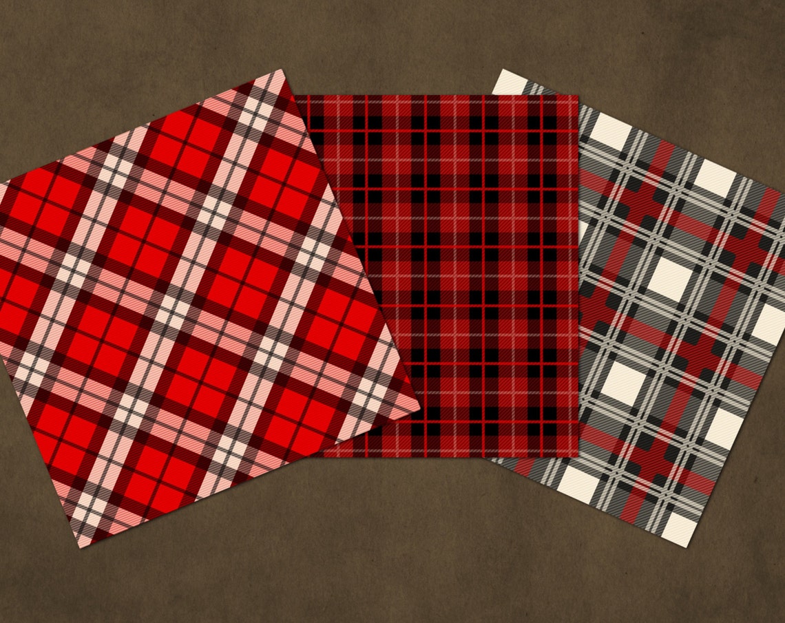 Red and Black Plaid Digital Paper Lumberjack Plaid Digital - Etsy