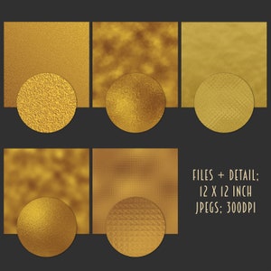 Gold Textures, Gold Foil, Golden, Metal, Metallic, Digital Paper ...
