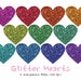 Glitter Heart Clipart, Valentine's Clipart, Rainbow Hearts, Colored ...