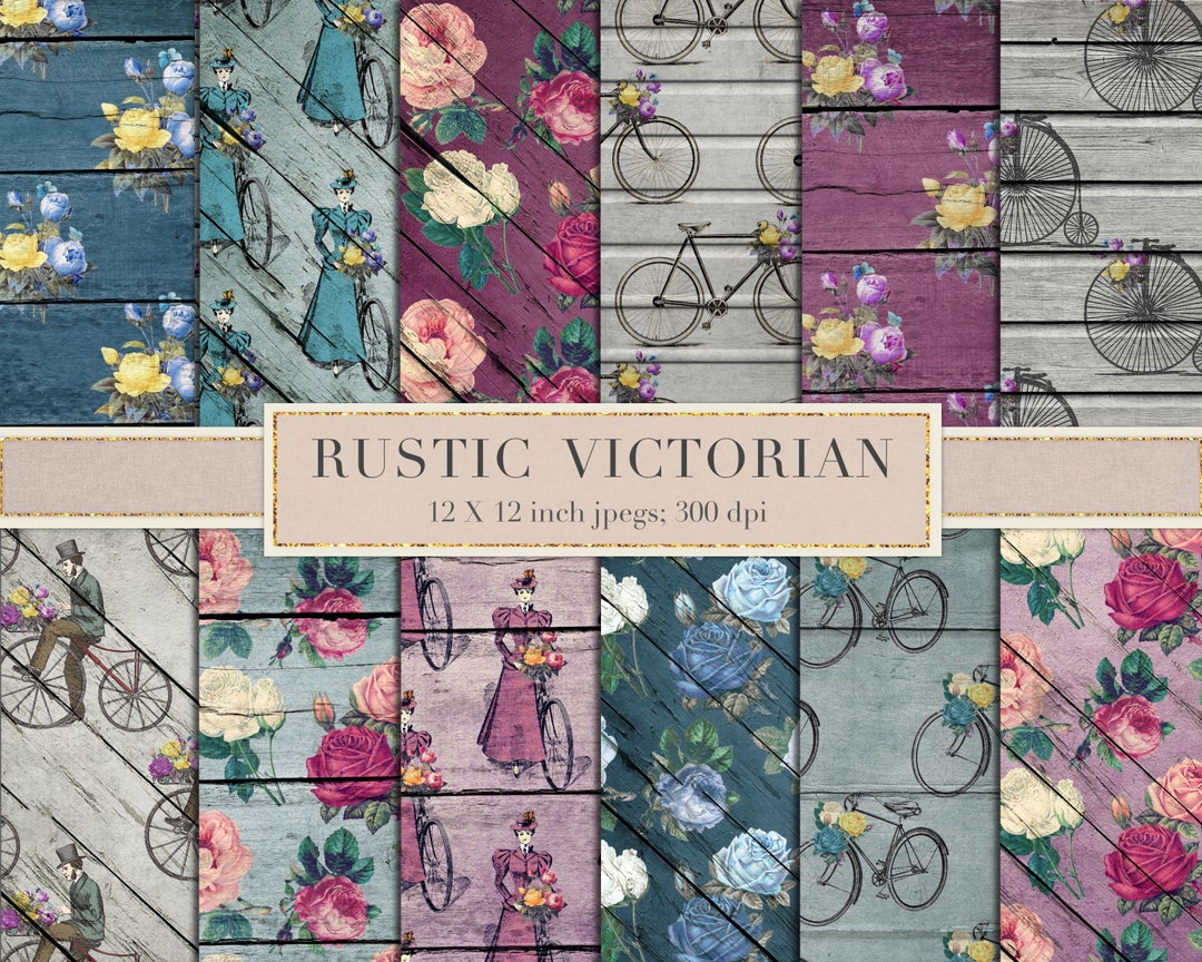 Rustic Victorian, Digital Paper, Scrapbook Paper, Wood, Backgrounds ...