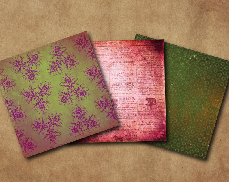 Grunge digital paper Vintage digital paper Colorful grunge | Etsy