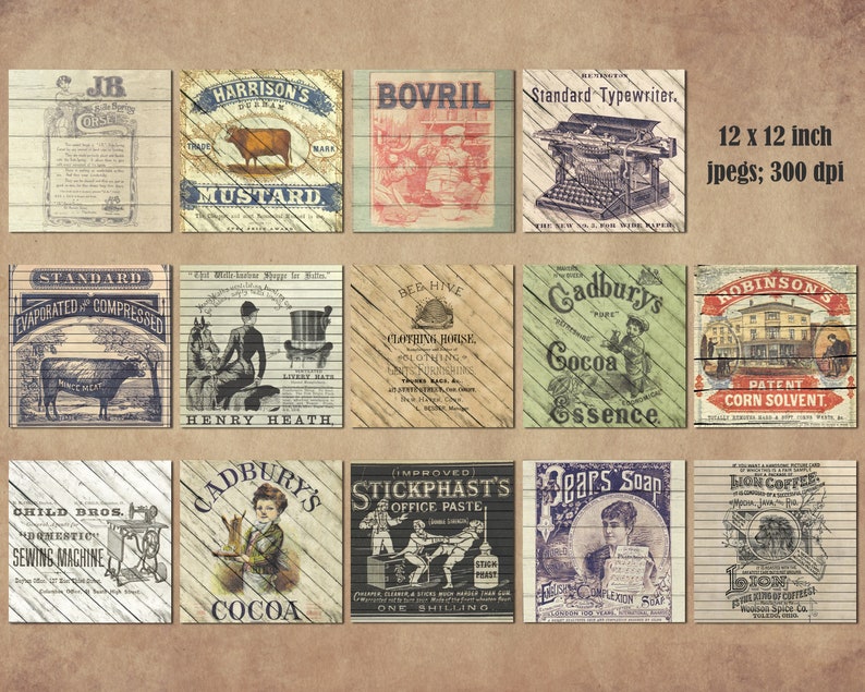 Vintage Ads, Vintage Adverts, Advertisements, Wood, Digital Paper ...