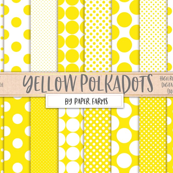 Yellow Polka Dots - Etsy