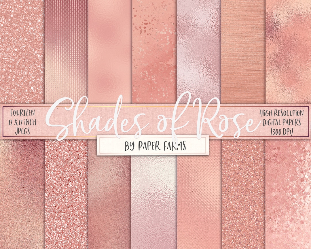 Rose Gold Foil, Rose Gold Digital Paper, Rose Gold Scrapbook Paper ...