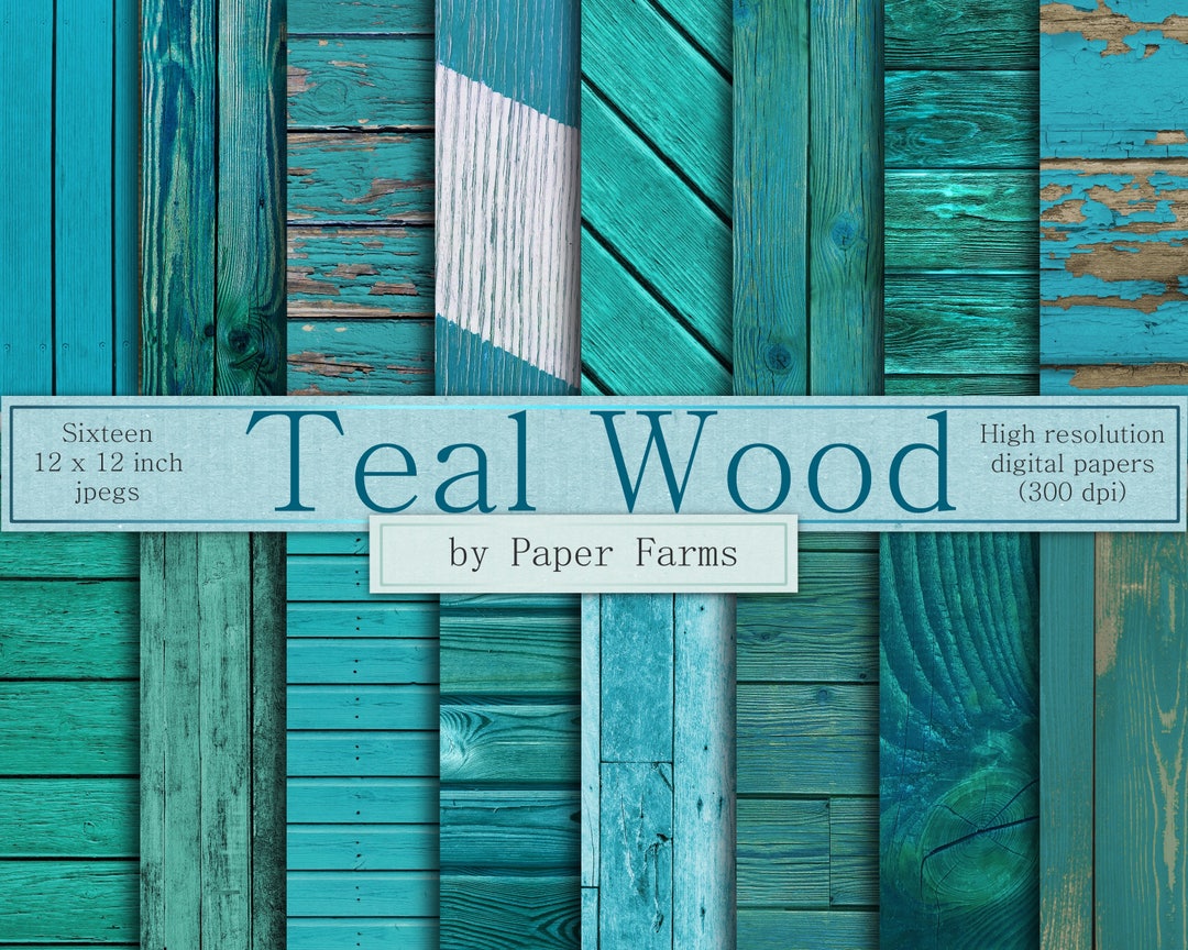 Teal Wood Backgrounds, Teal Wood Digital Paper, Teal Wood Textures ...