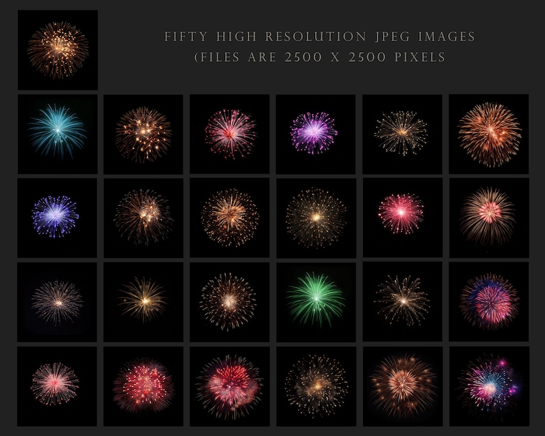 Fireworks Overlay, Photoshop Overlay, Realistic Fireworks, Firework ...