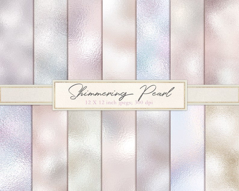 Pearl Digital Paper Pearl Textures Pearl Foil Metallic - Etsy