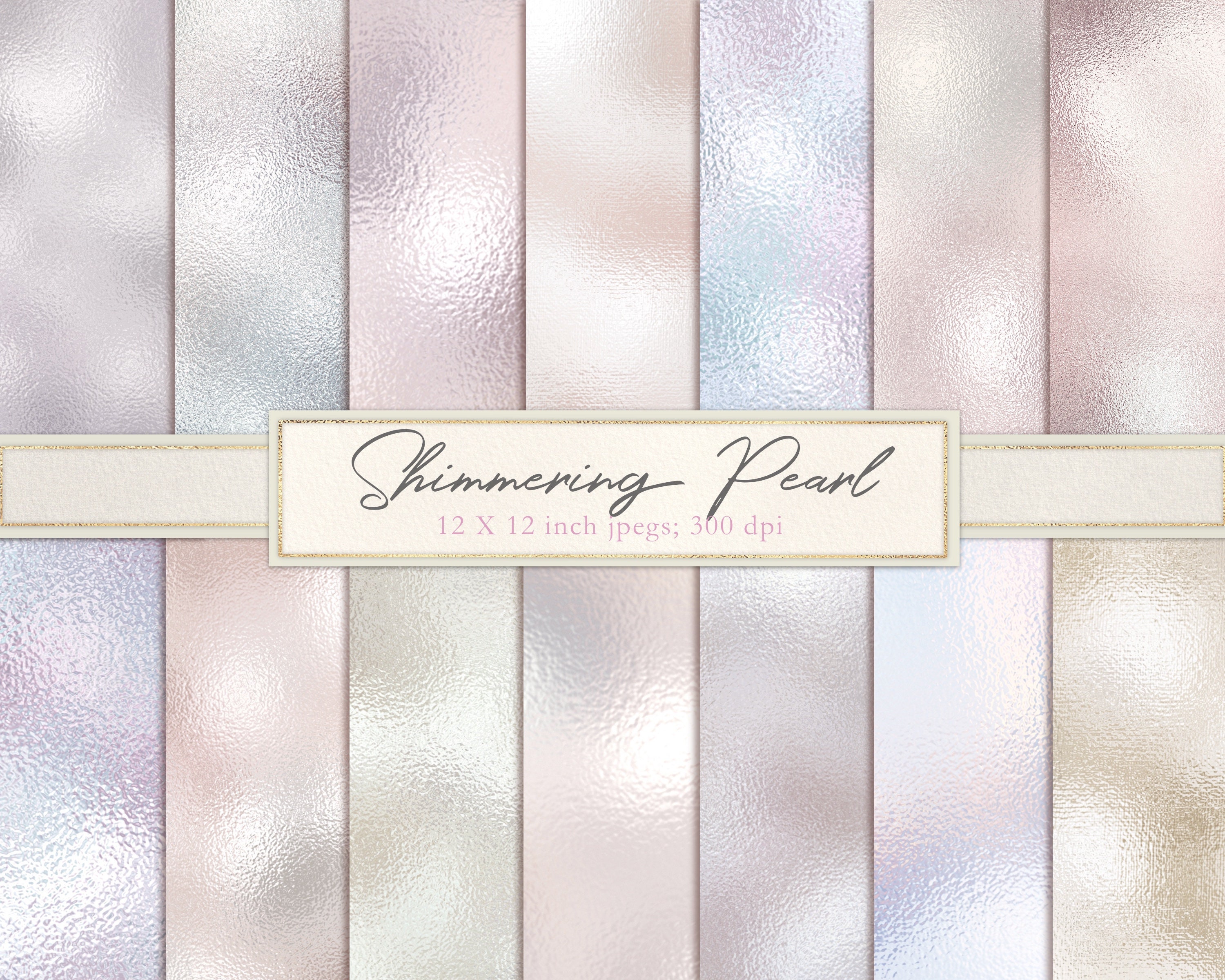 Pearl Digital Paper, Pearl Textures, Pearl, Foil, Metallic, Shimmer ...