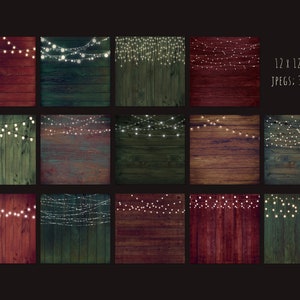 Christmas Lights Digital Paper, Christmas, Wood, Rustic, Fairy Lights ...