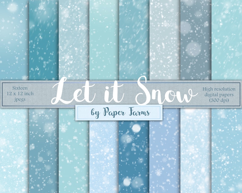 Snow Digital Paper Snow Scrapbook Paper Falling Snow Ice - Etsy UK