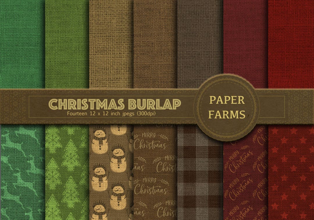 Christmas Burlap Digital Paper, Linen, Rustic,christmas Burlap ...