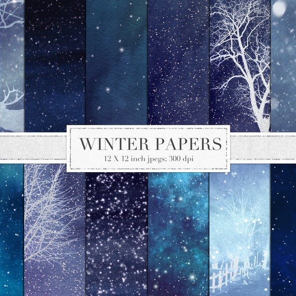 Watercolor Christmas Digital Paper - Etsy