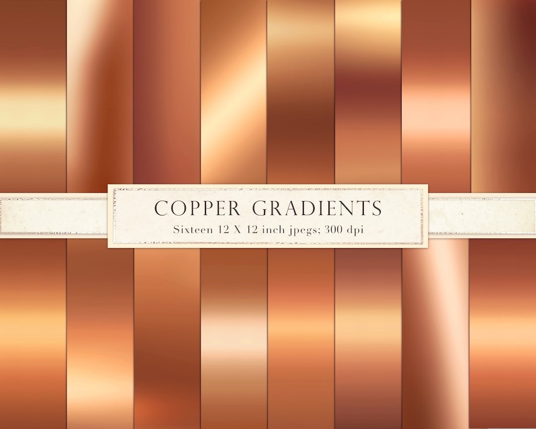 Copper Gradients, Metallic Gradients, Digital Paper, Backgrounds ...