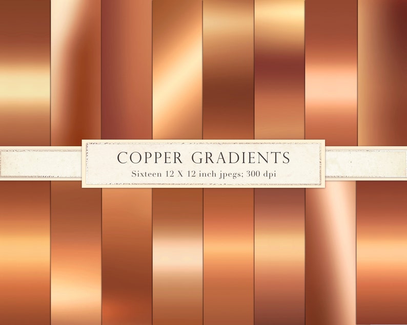 Copper Gradients Metallic Gradients Digital Paper - Etsy