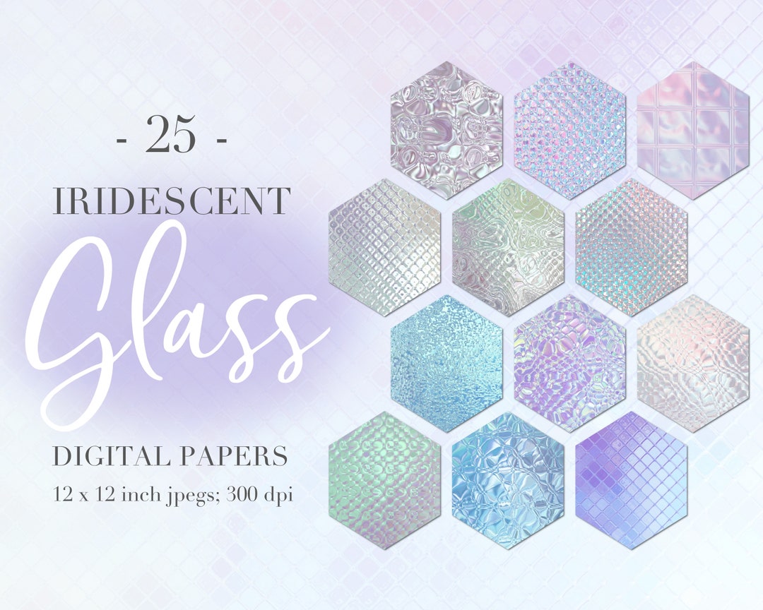 Glass Digital Paper, Iridescent Glass, Glassy, Glass, Crystal, Digital ...