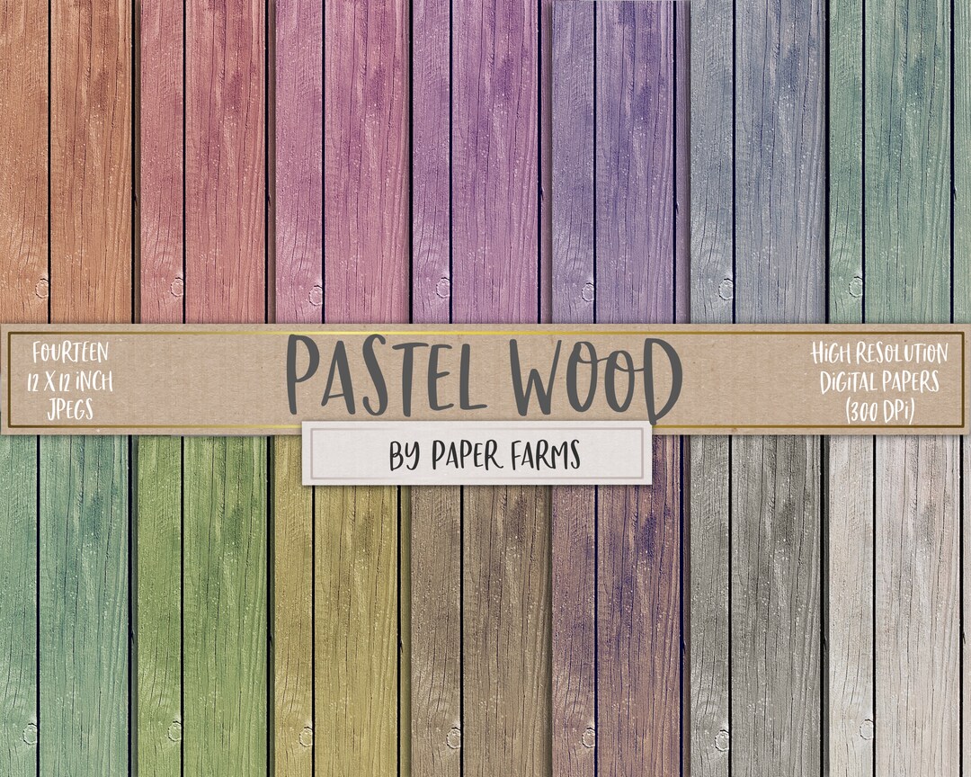 Pastel Wood Digital Paper, Pastel Wood Scrapbook Paper, Wood, Textures ...