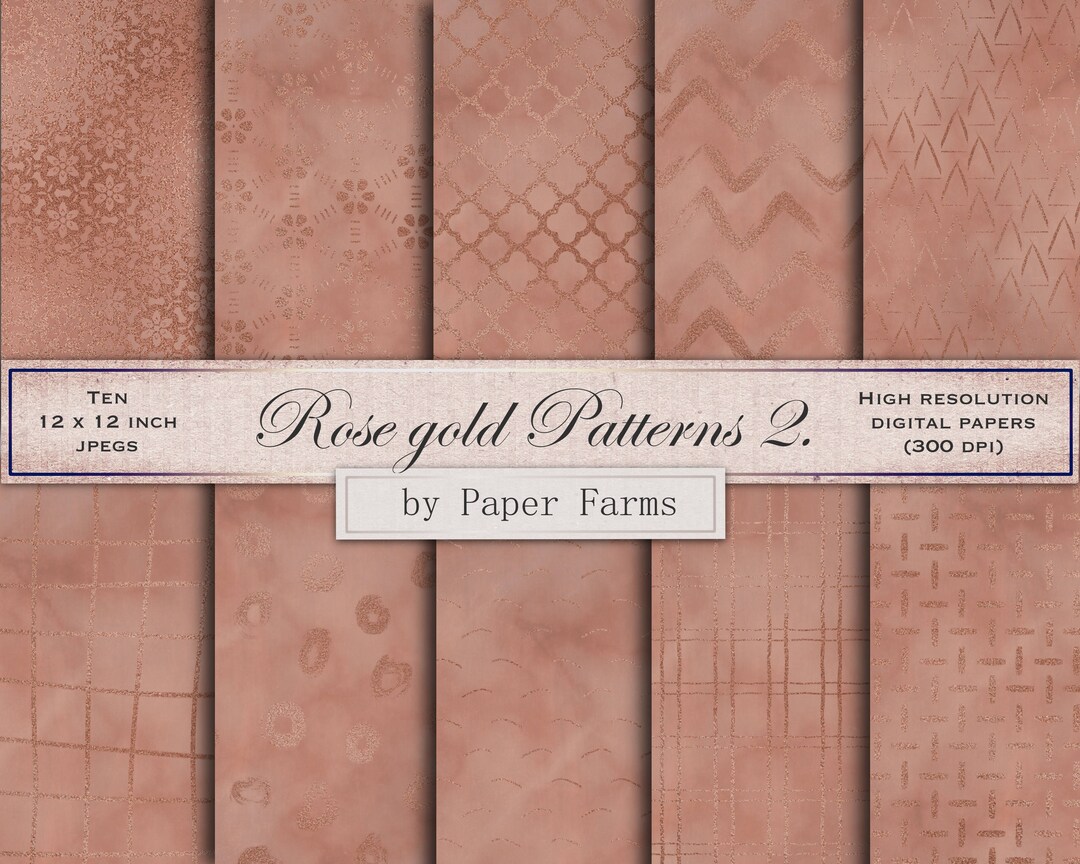 Rose Gold Backgrounds, Geometric Rose Gold, Digital Paper, Scrapbook ...