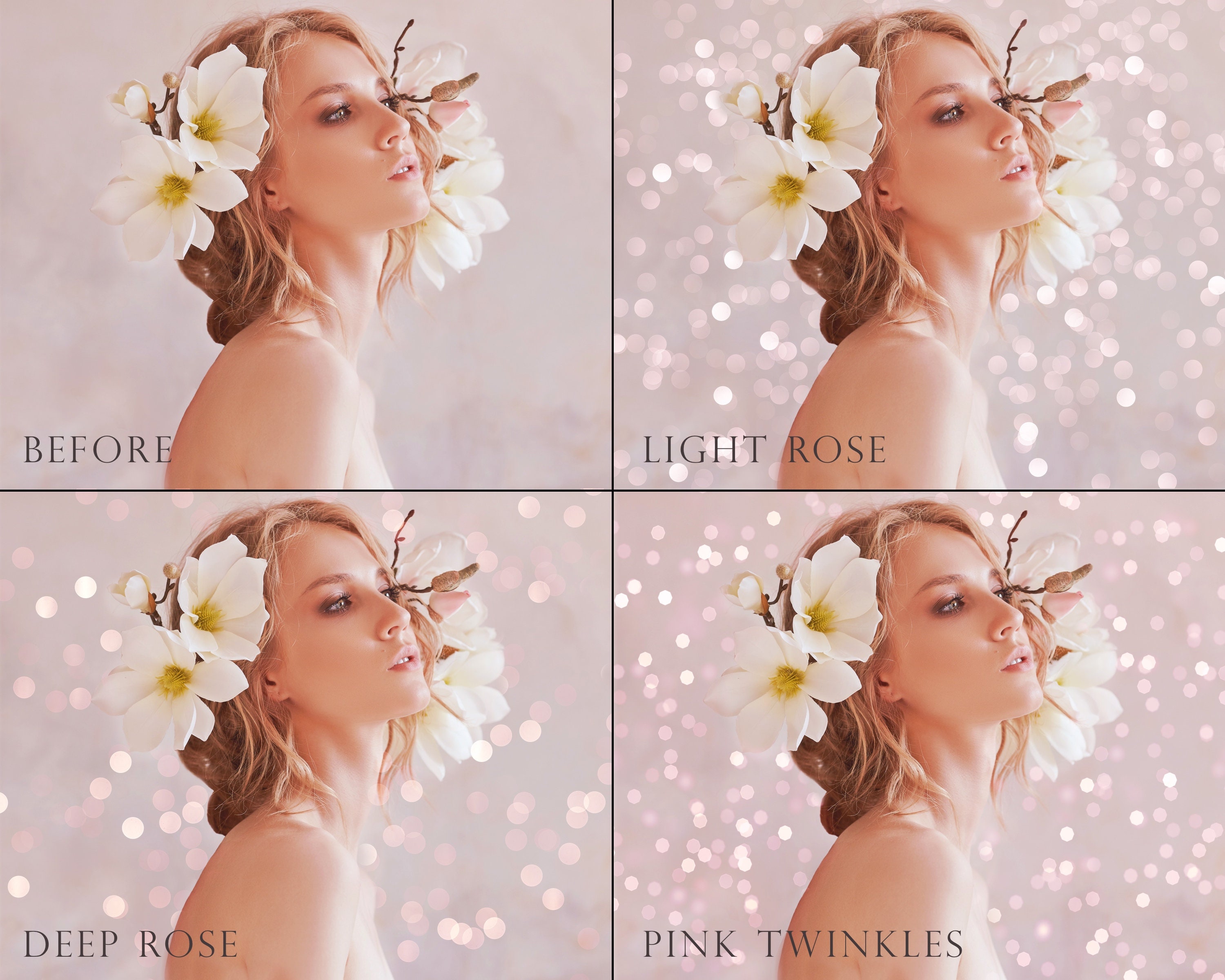 Rose Gold Bokeh Overlays Pink Overlays Pink Glitter | Etsy UK