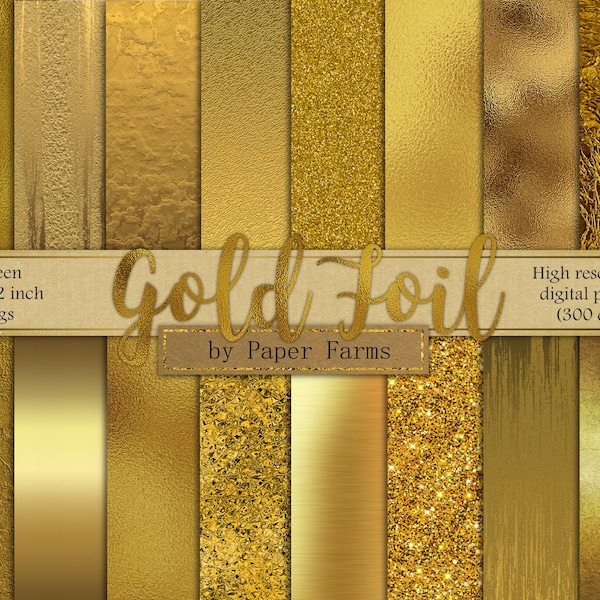 Gold Scrapbook Paper - Etsy