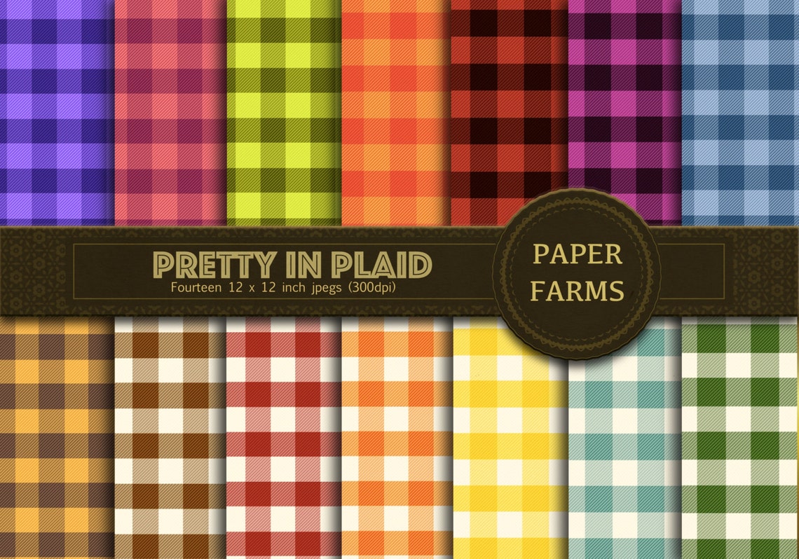 Gingham Digital Paper Plaid Digital Paper Gingham Scrapbook | Etsy