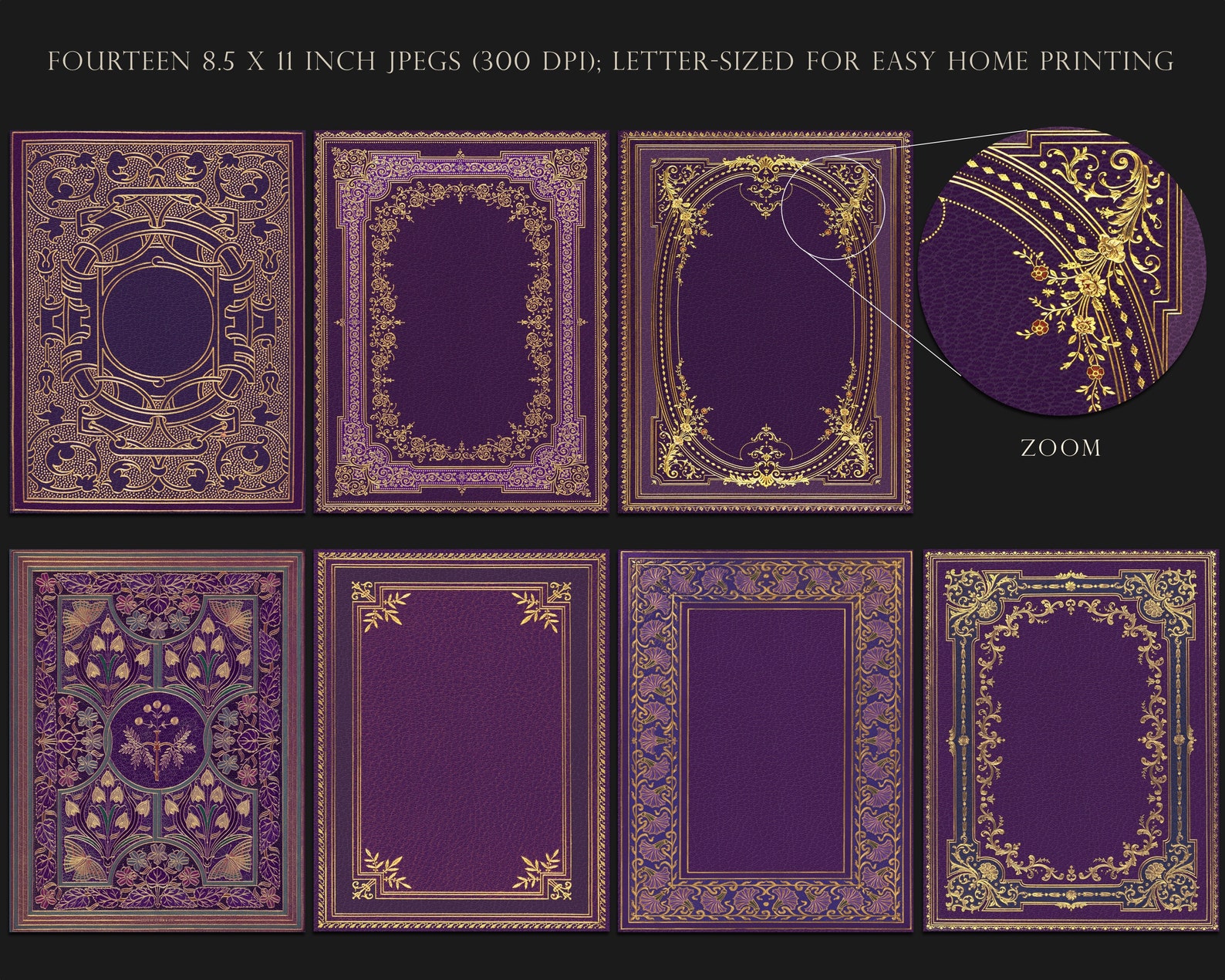 Gilded Book Cover, Digital Paper, Scrapbook Paper, Backgrounds, Junk ...