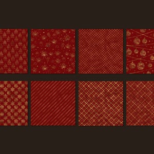 Red Gold, Gold Red, Christmas Digital Paper, Christmas Scrapbook Paper ...