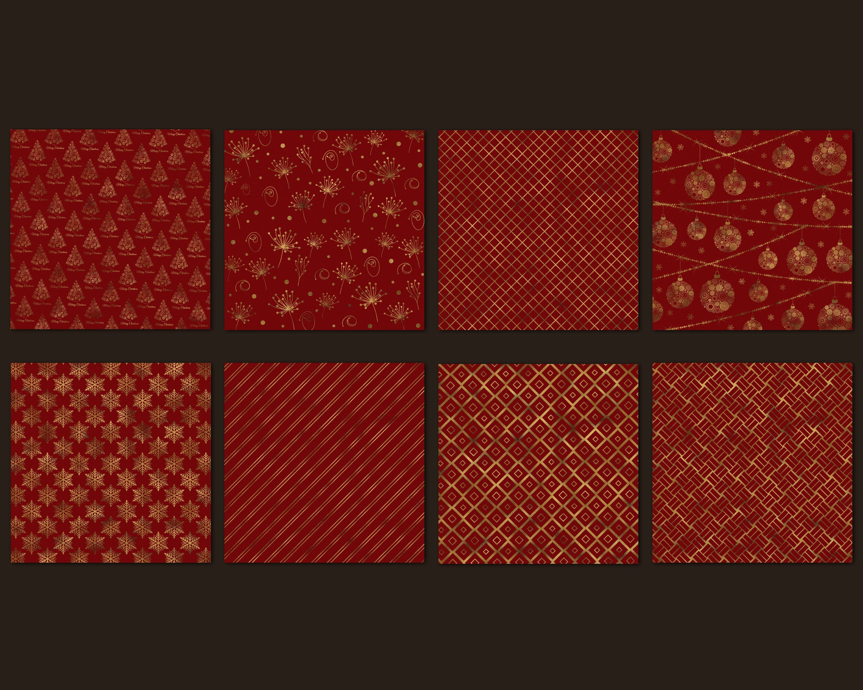 Red gold gold red christmas digital paper christmas | Etsy