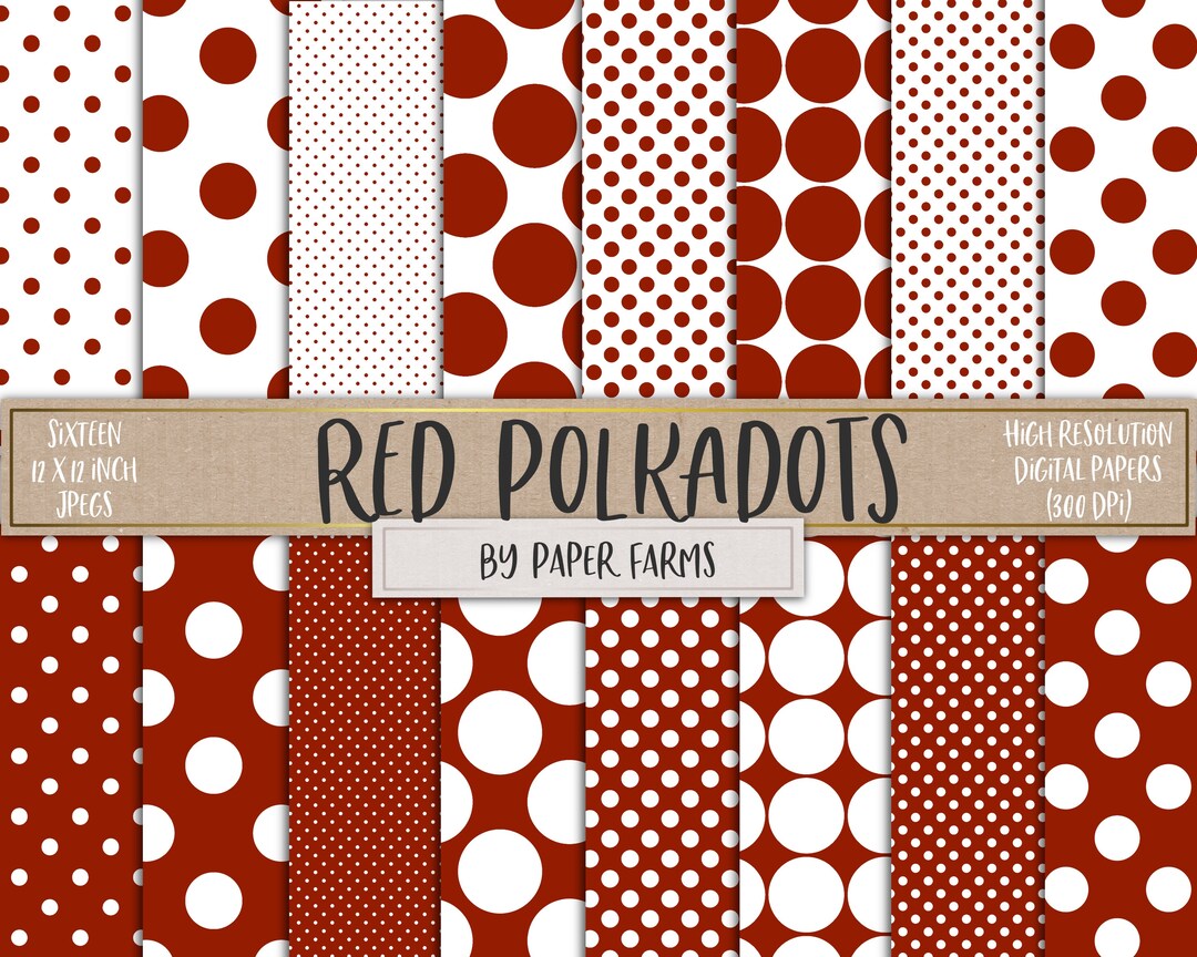 Red Polkadots, Red Dots, Red Circles, Large Dots, Small Dots, Digital ...