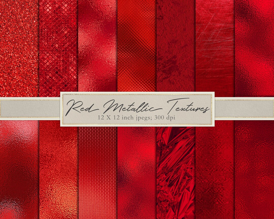 Red Metallic Textures, Red Foil, Red Glitter, Red Textures, Digital ...