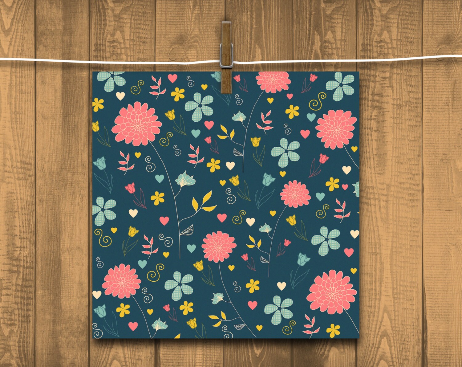 Spring Flowers Hand-drawn Digital Paper Hand-drawn Flowers - Etsy