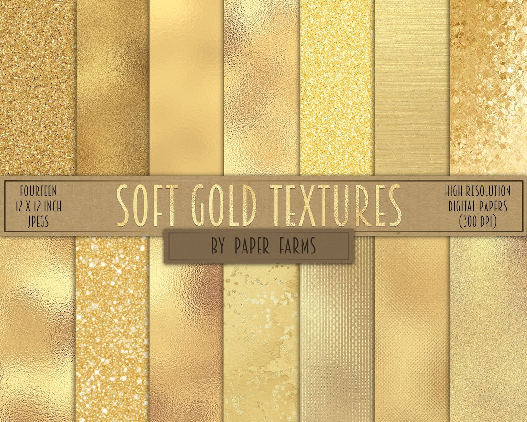 Gold Digital Paper, Gold Foil, Scrapbook Paper, Metallic, Gold Glitter ...