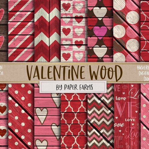 Pink Digital Paper-valentine's Day-love Watercolor-hearts - Etsy