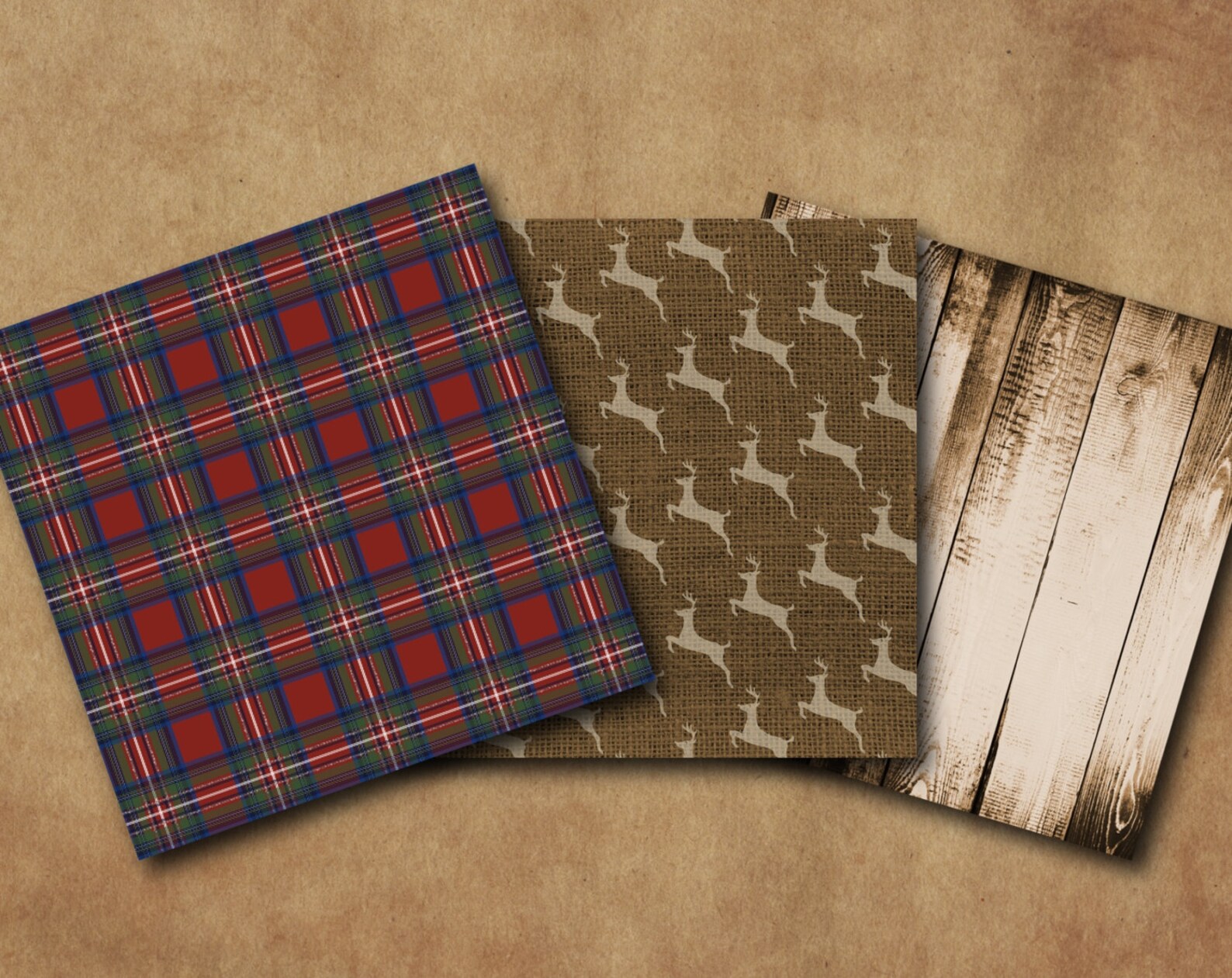 Rustic Christmas Digital Paper, Rustic Christmas Scrapbooking Paper ...