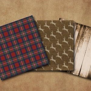 Rustic Christmas Digital Paper, Rustic Christmas Scrapbooking Paper ...