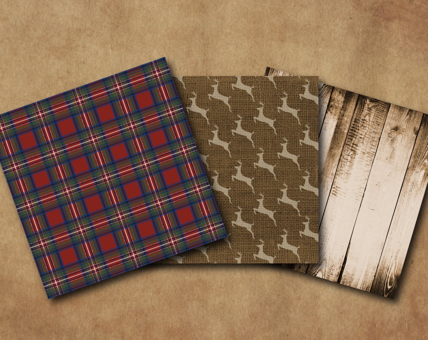 Rustic Christmas Digital Paper, Rustic Christmas Scrapbooking Paper ...