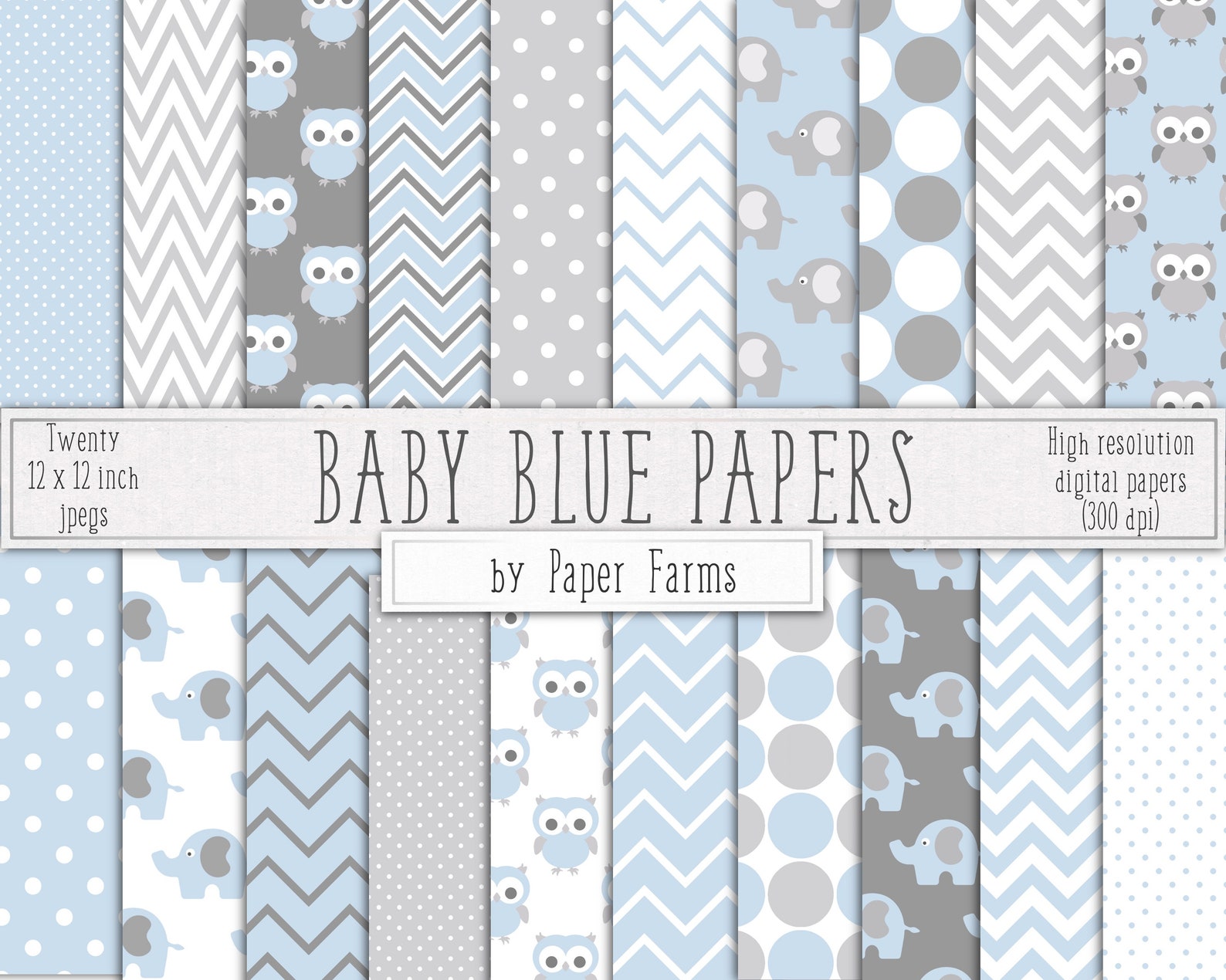 Baby Blue Digital Paper Blue Grey Baby Boy Digital Paper - Etsy