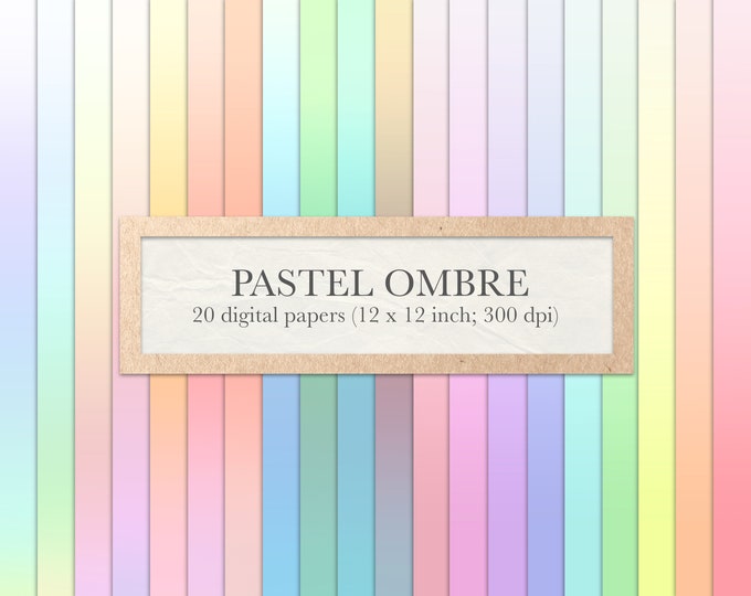 Pastel Ombre Pale Ombre Digital Paper Scrapbook Paper - Etsy