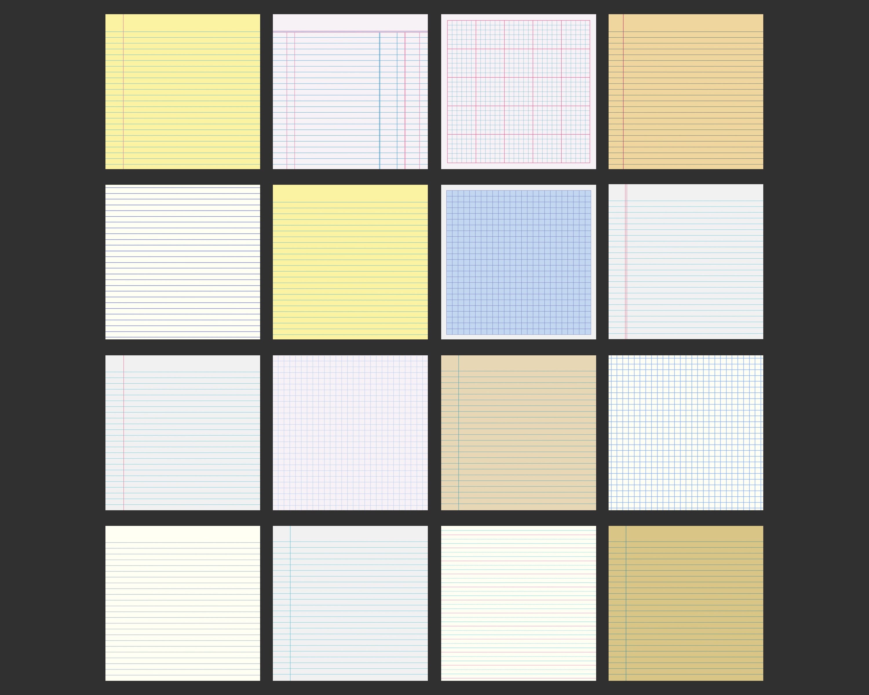 Notebook Digital Paper, Notebook Scrapbook Paper, Notebook, Backgrounds ...