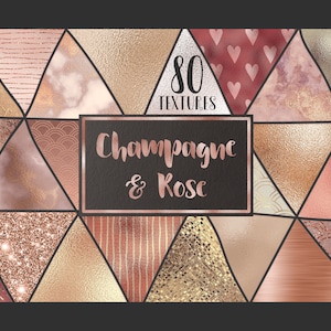 Rose Gold, Champagne, Digital Paper, Textures, Pattern, Scrapbook Paper ...