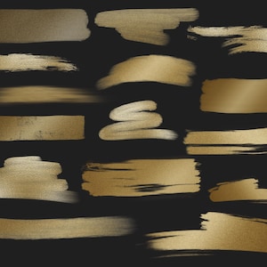Metallic Paint Strokes, Metallic Brush Strokes, Paint Effects, Clipart ...
